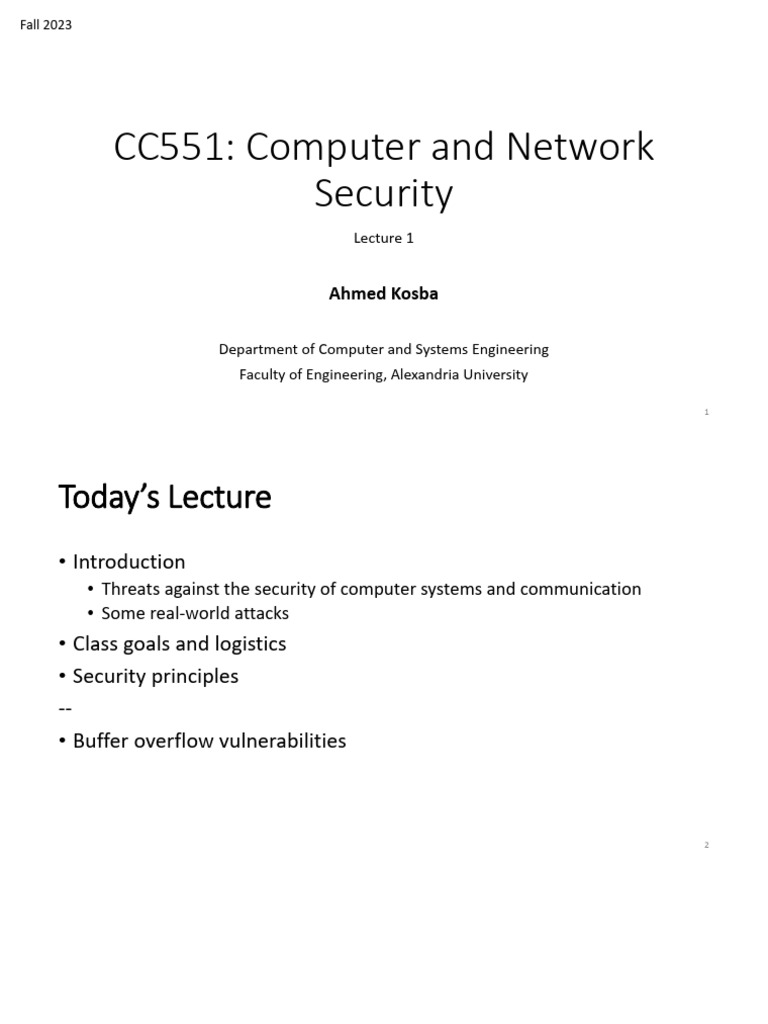 Lecture 1 Pdf Information Security Security