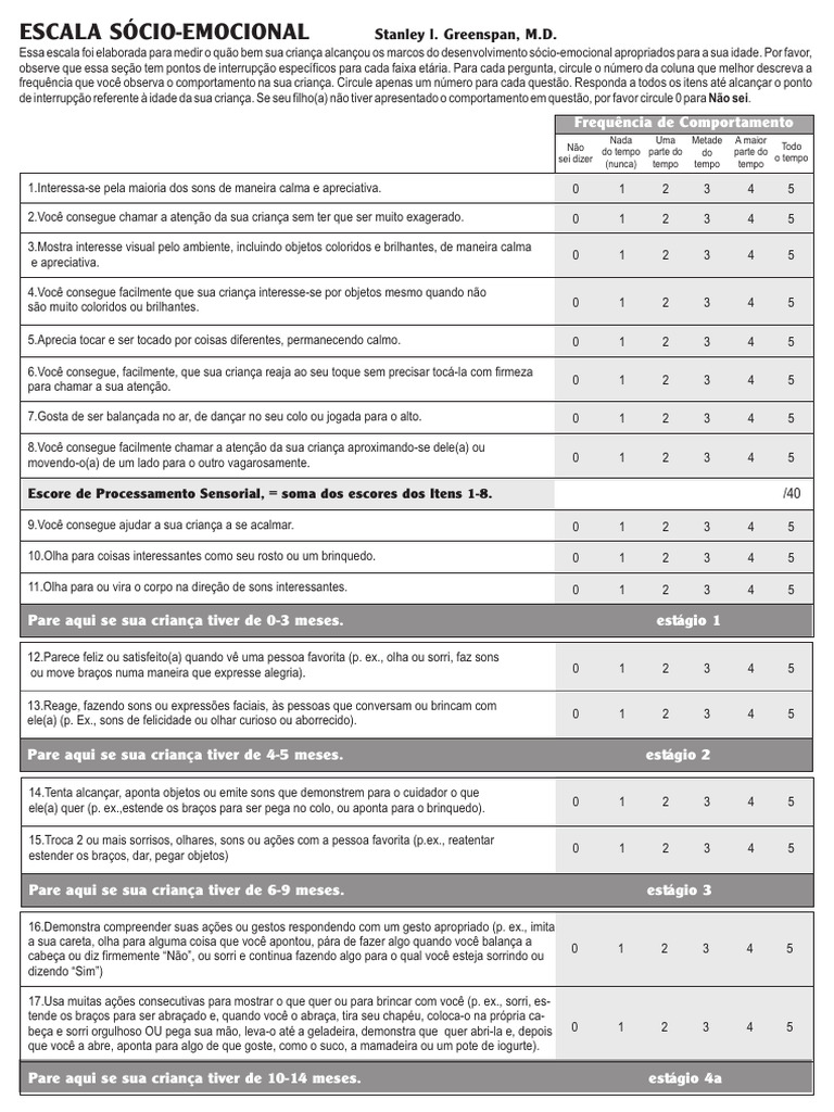 Questionário Socioemocional e de Comportamento Adaptativo de Bayley ...