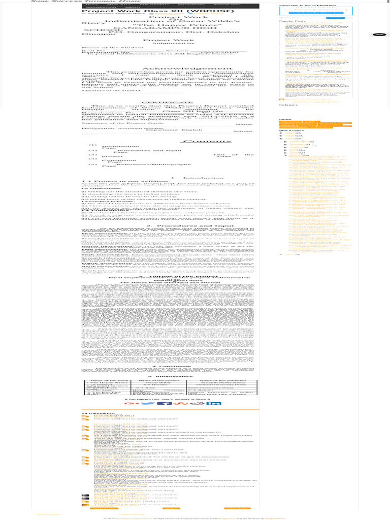 Project Work Class XII (WBCHSE) - Sure Success Tutorial Home | PDF