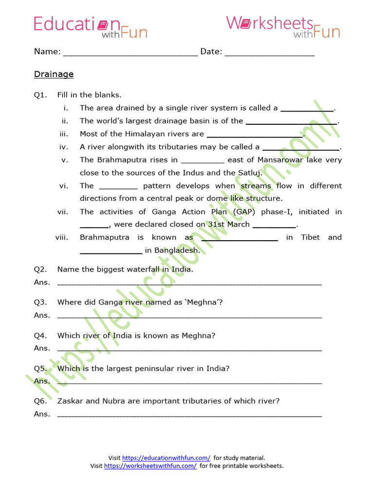Drainage Worksheet 1 (1) | PDF