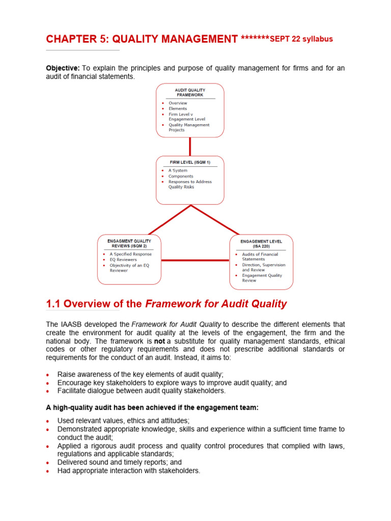 Chapter 5 Quality Management | PDF | Audit | Quality Management