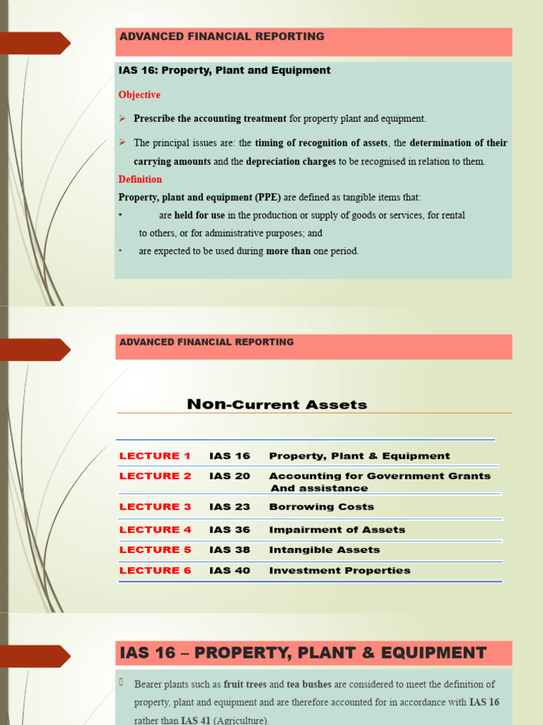 PP (A) - Lect 2 - Ias 16 Ppe | PDF | Depreciation | Fixed Asset PP (A) - Lect 2 - Ias 16 Ppe | PDF | Depreciation | Fixed Asset