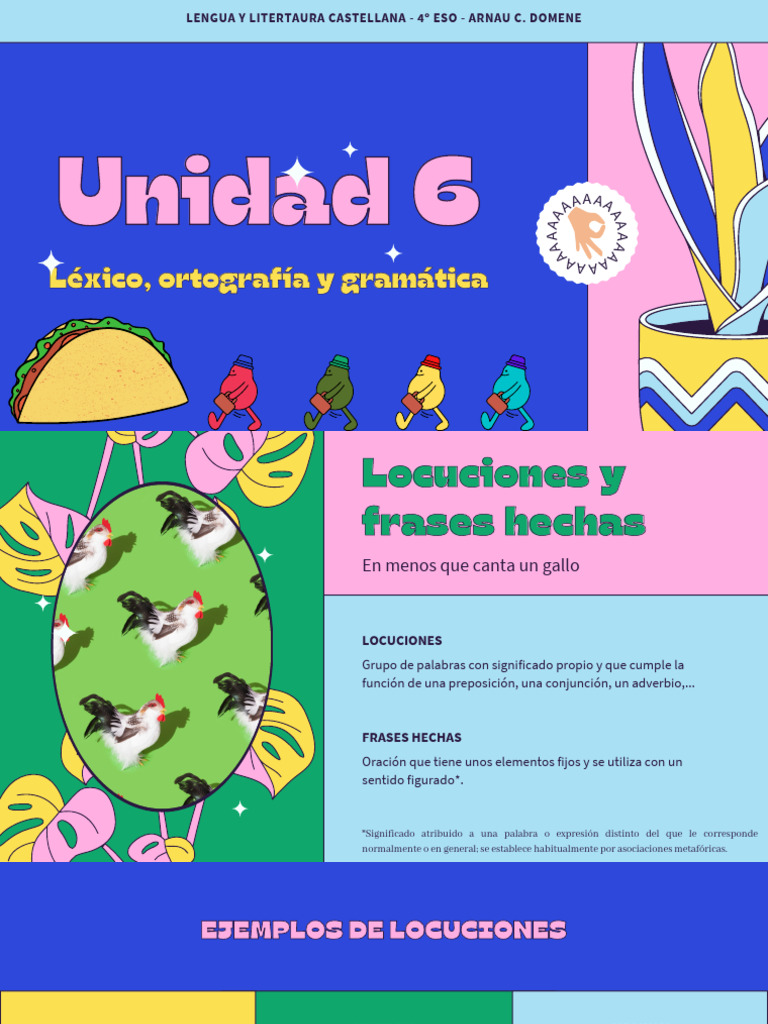 U6. Léxico, Ortografía y Gramática | PDF | Oración (Lingüística) | Adverbio