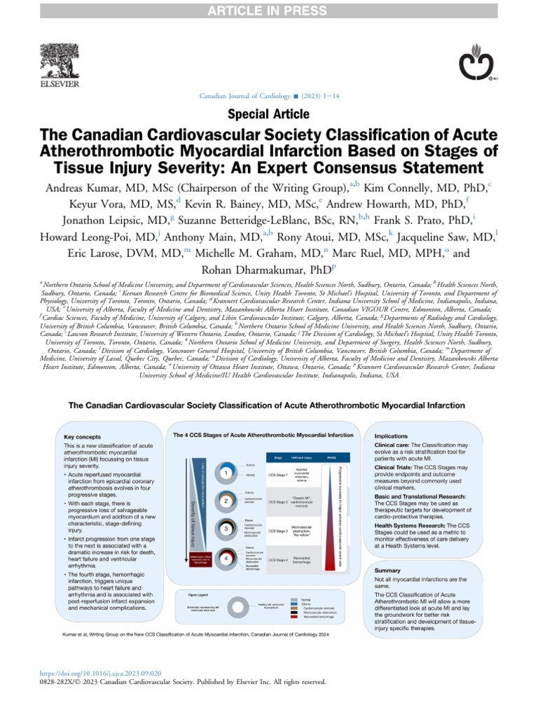 CCS Classification of Myocardial Infarction | PDF | Myocardial ...