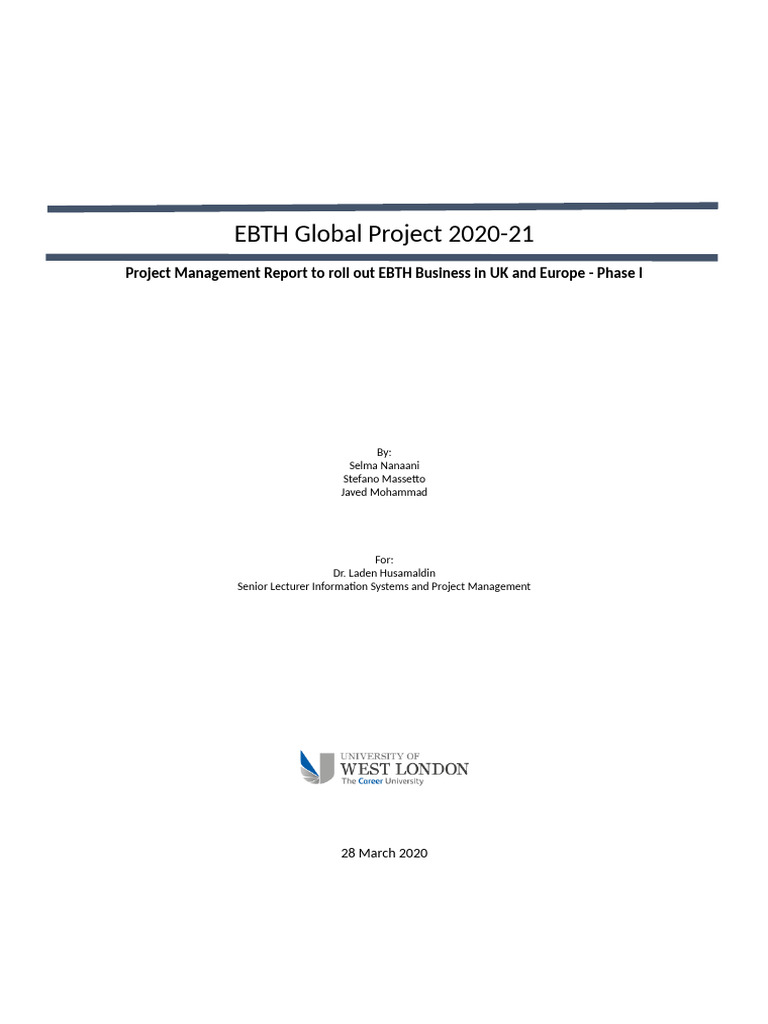EBTH UK & Europe Expansion Report | PDF | Logistics | Taxes