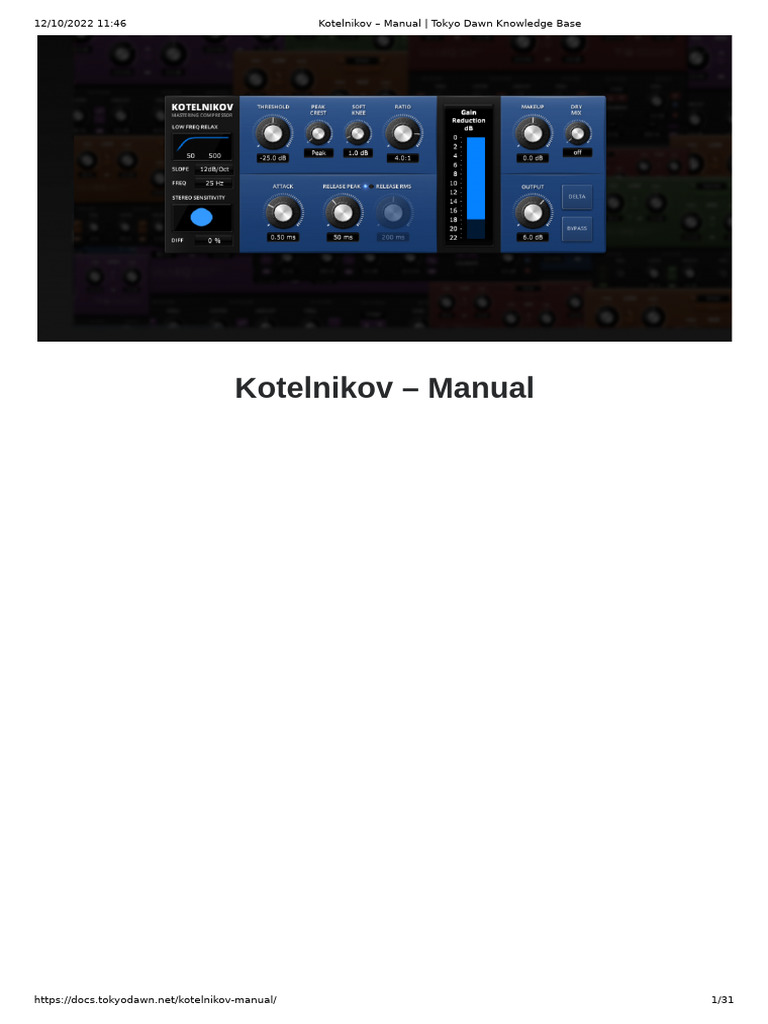 TDR Kotelnikov - Manual - Tokyo Dawn Knowledge Base | PDF | Sampling (Signal Processing ...