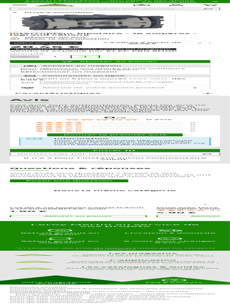 Interrupteur Bipolaire - 16 Ampères - Legrand Céliane Leroy Merlin | PDF