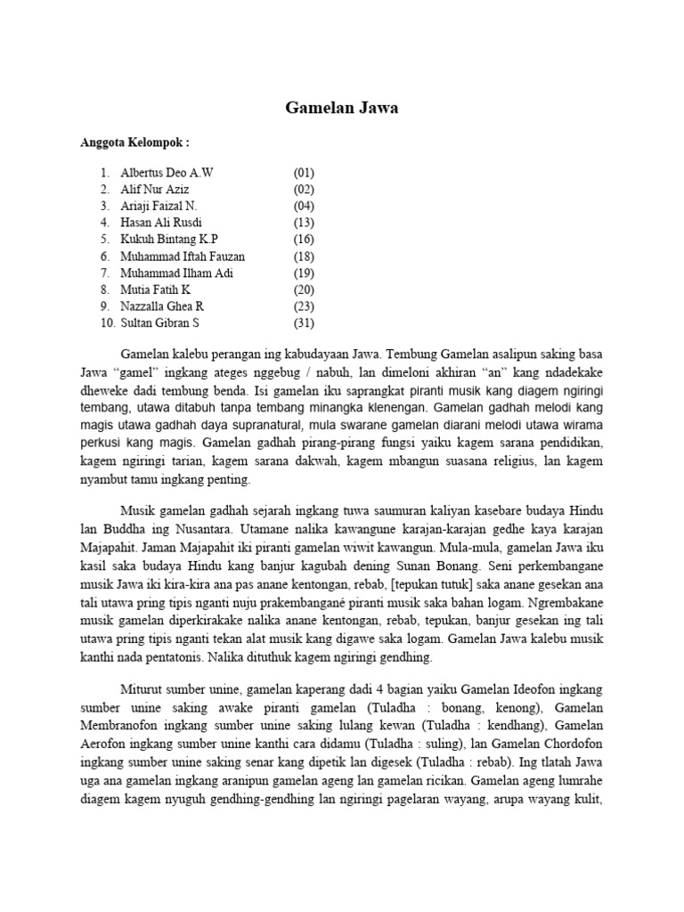 GAMELAN JAWA | PDF