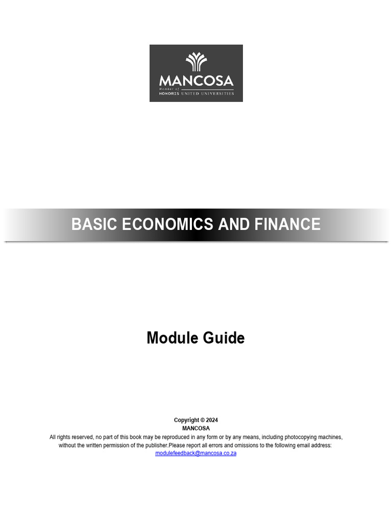 Generic - Basic Economics and Finance | PDF | Elasticity (Economics ...