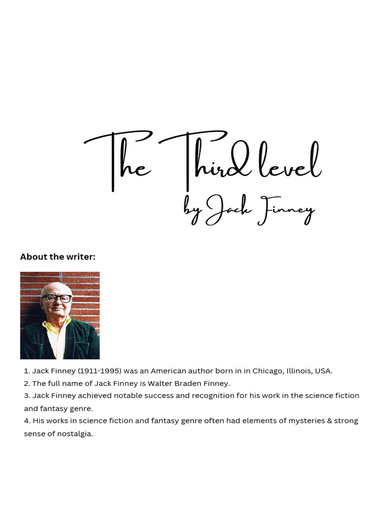 The Third Level: by Jack Finney | PDF