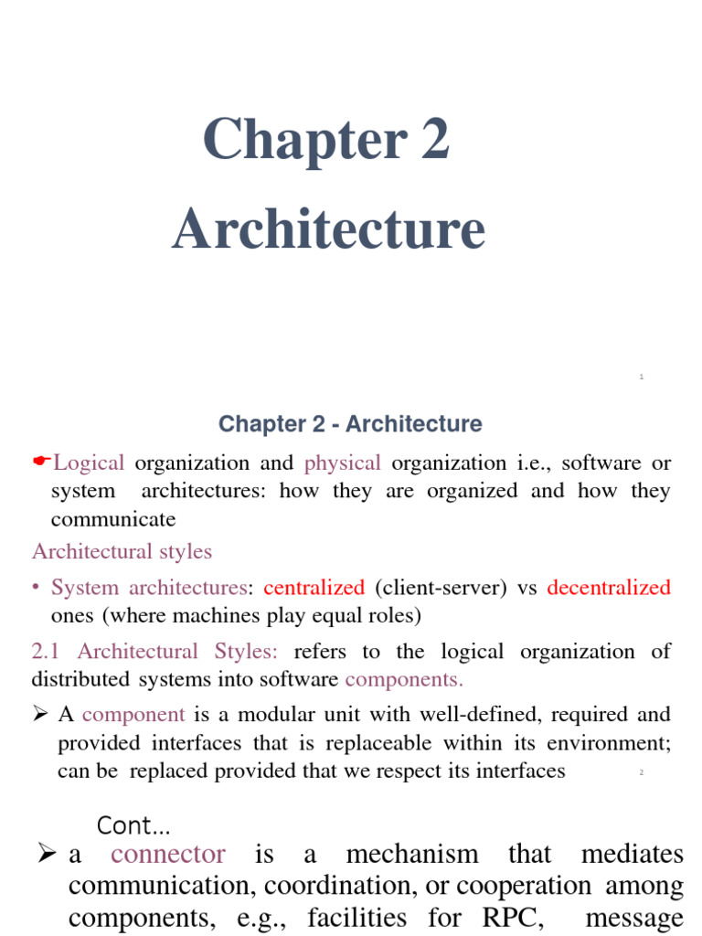 Chapter 2 - Architecture | PDF | Client–Server Model | Server (Computing)