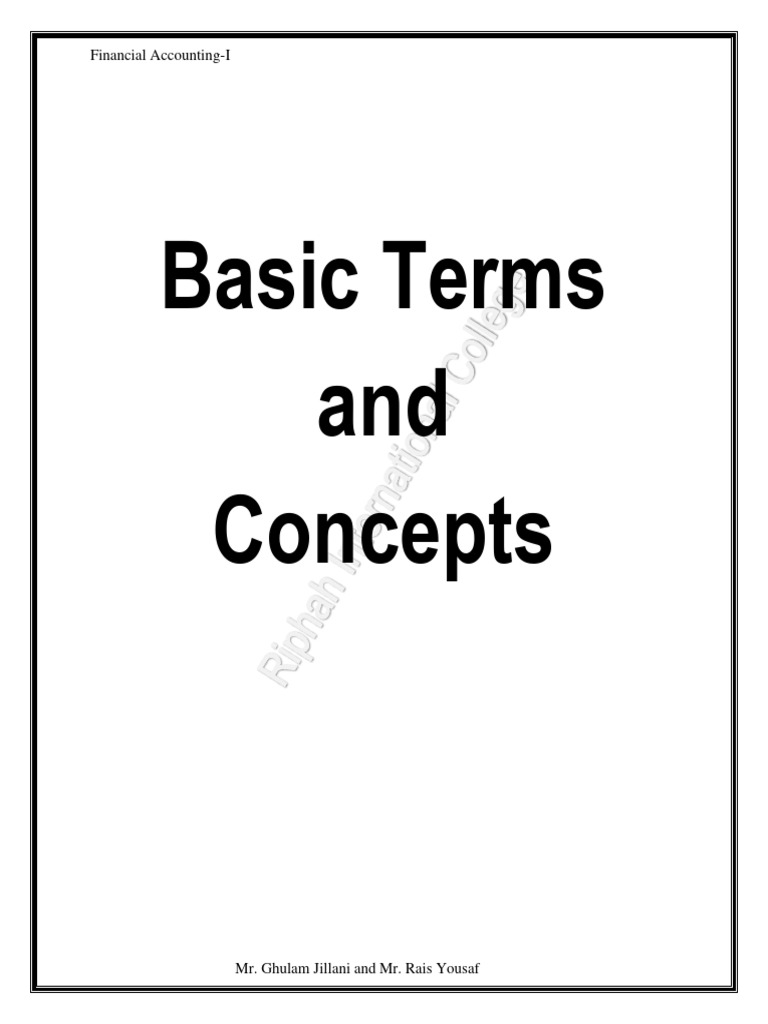 Basic Terms and Concept | PDF | Expense | Accounts Payable