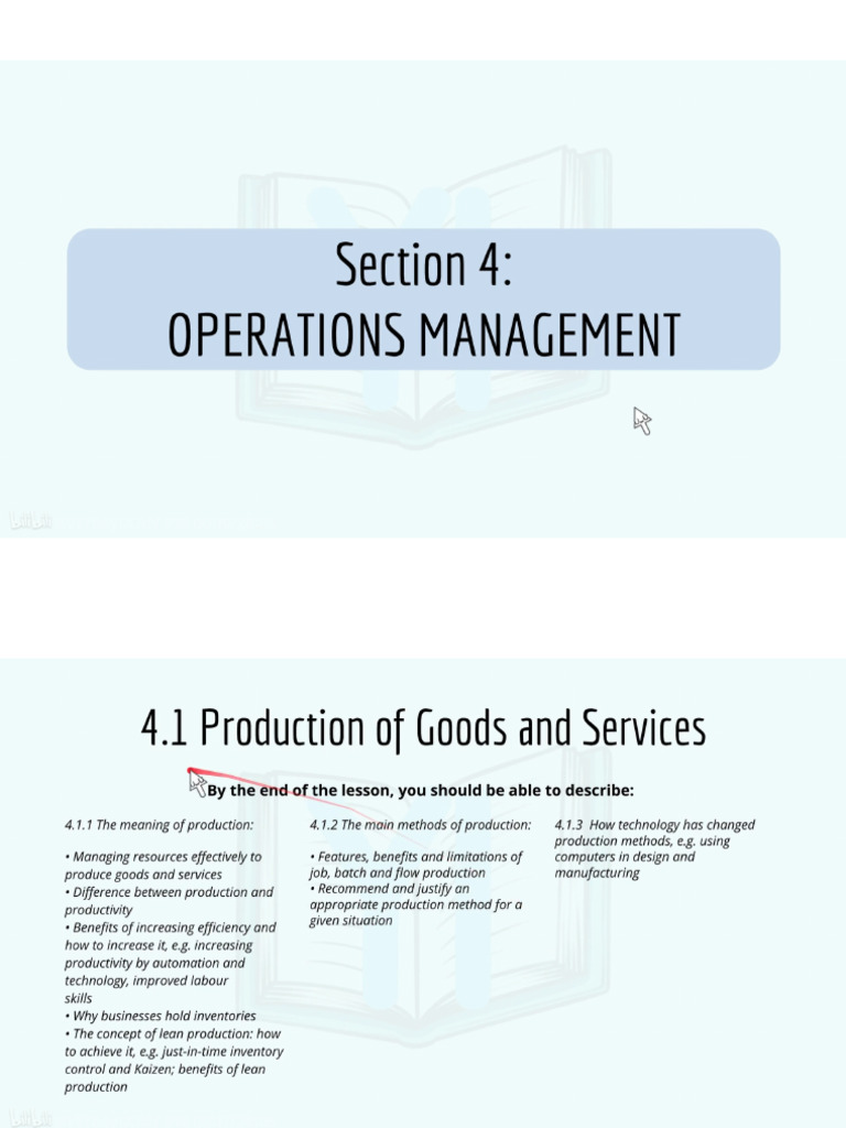 Section 4 Operations Management | PDF