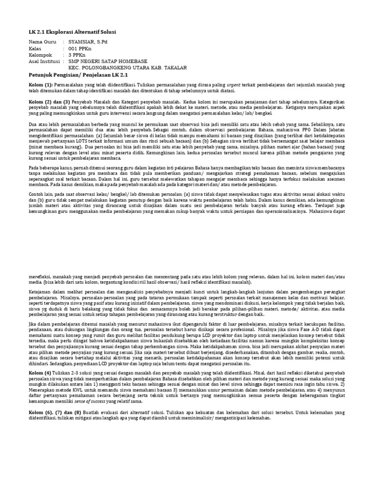 LK 2.1 Syamsiar - Siklus Ii - PKN | PDF | Karier & Perkembangan