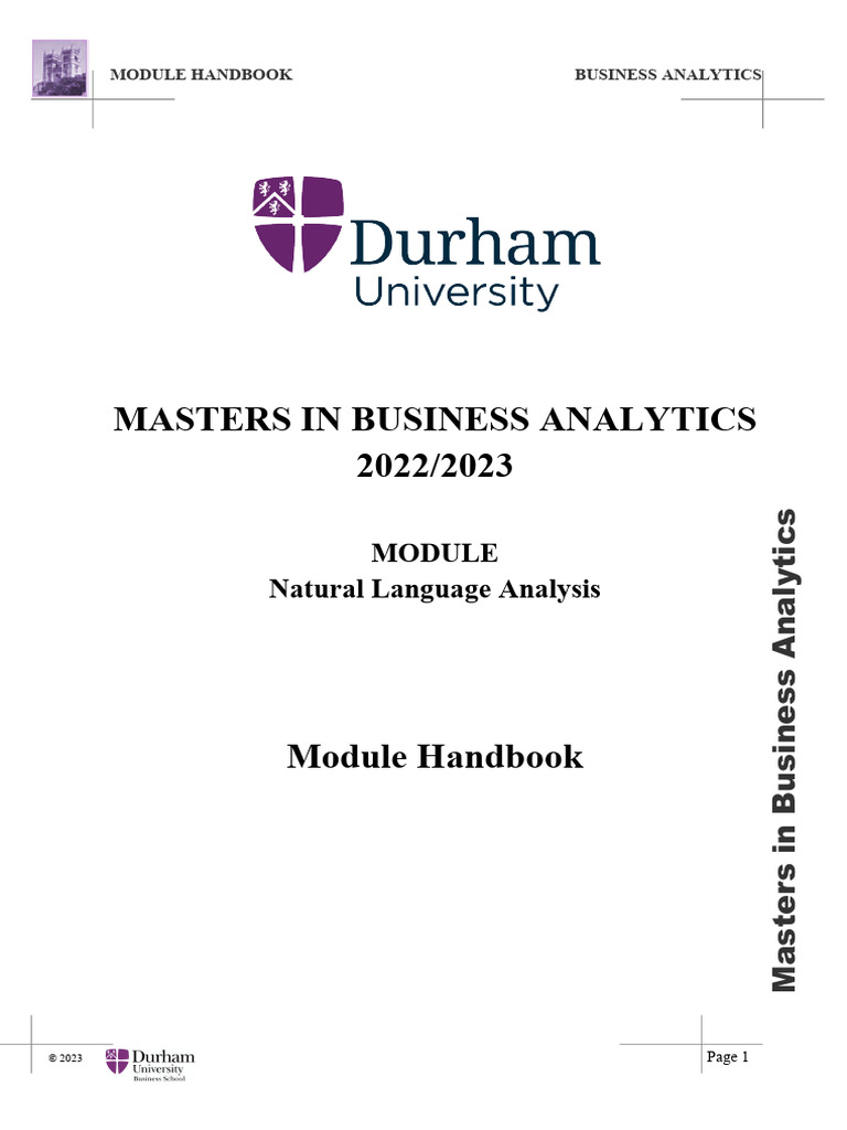 NLA Module Handbook 2023 | PDF | Analytics | Cybernetics
