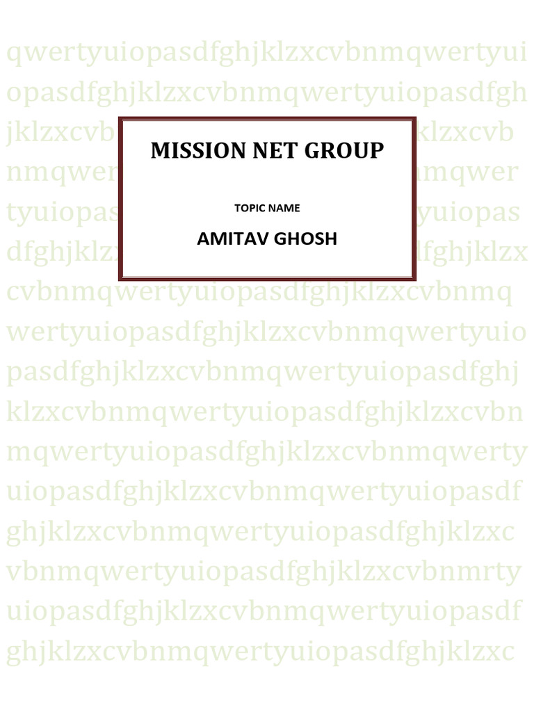 Amitav Ghosh PDF | PDF | Novels | Indian Literature