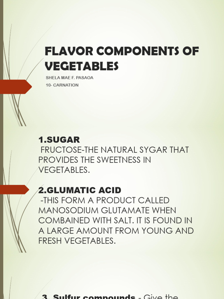 Flavor Components of Vegetables | PDF