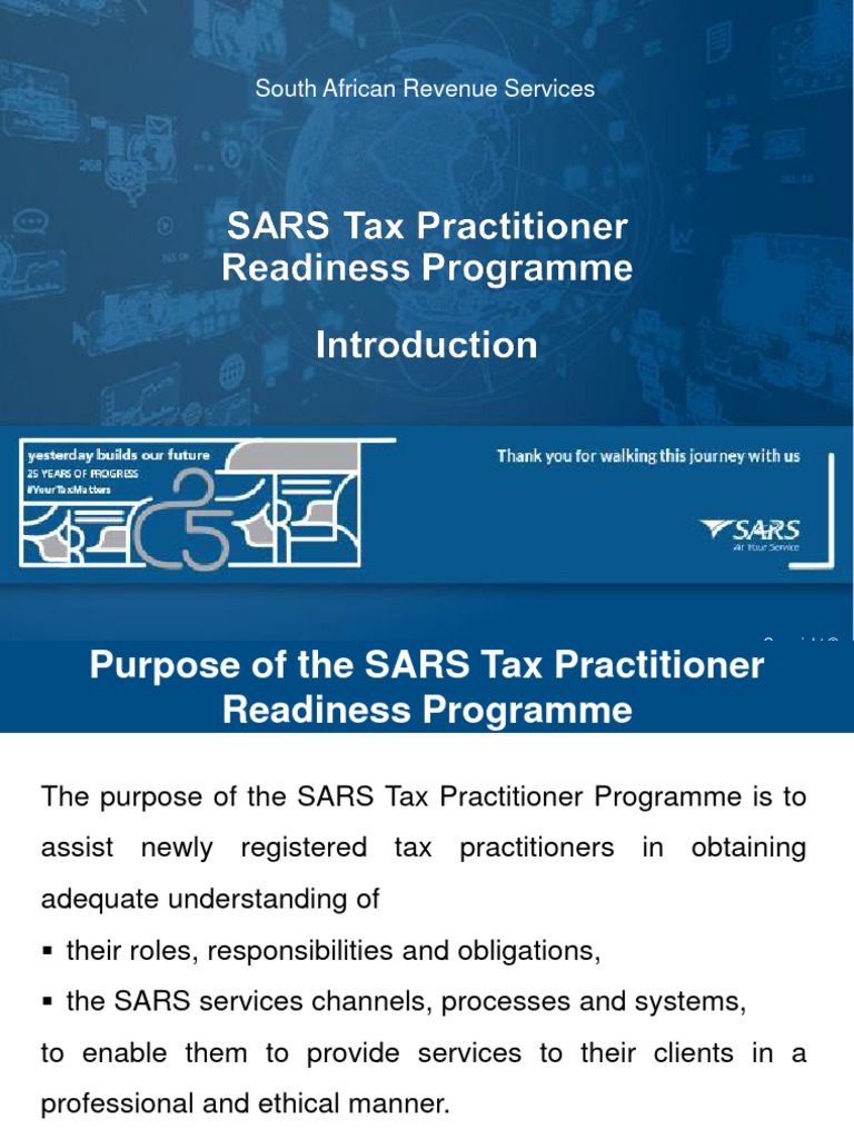 Introduction SARS Tax Practitioner Readiness Programme | Download Free ...