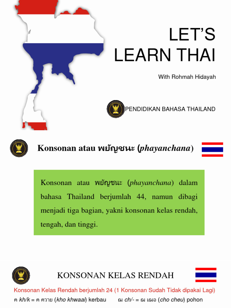 Materi Konsonan Bahasa Thailand | PDF