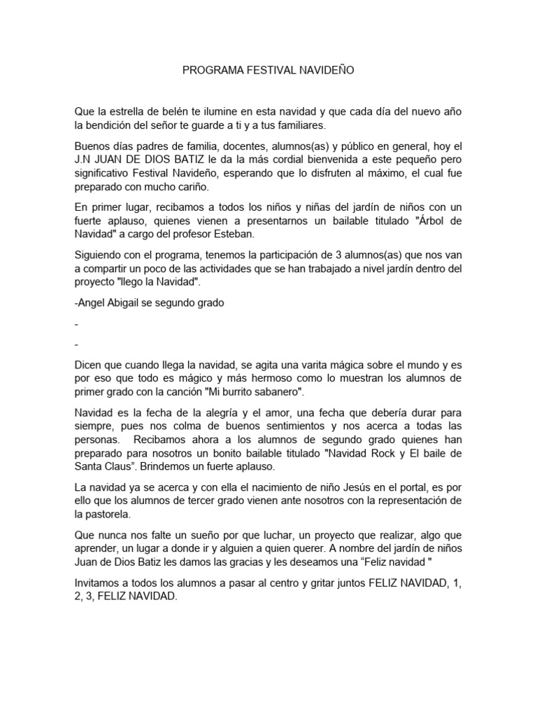 Programa Festival Navideño | PDF