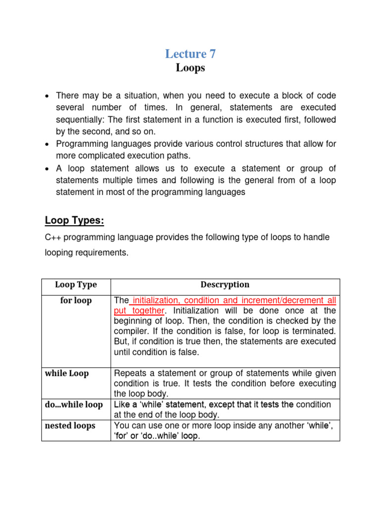 Loops | PDF | Control Flow | Computer Science Loops | PDF | Control Flow | Computer Science