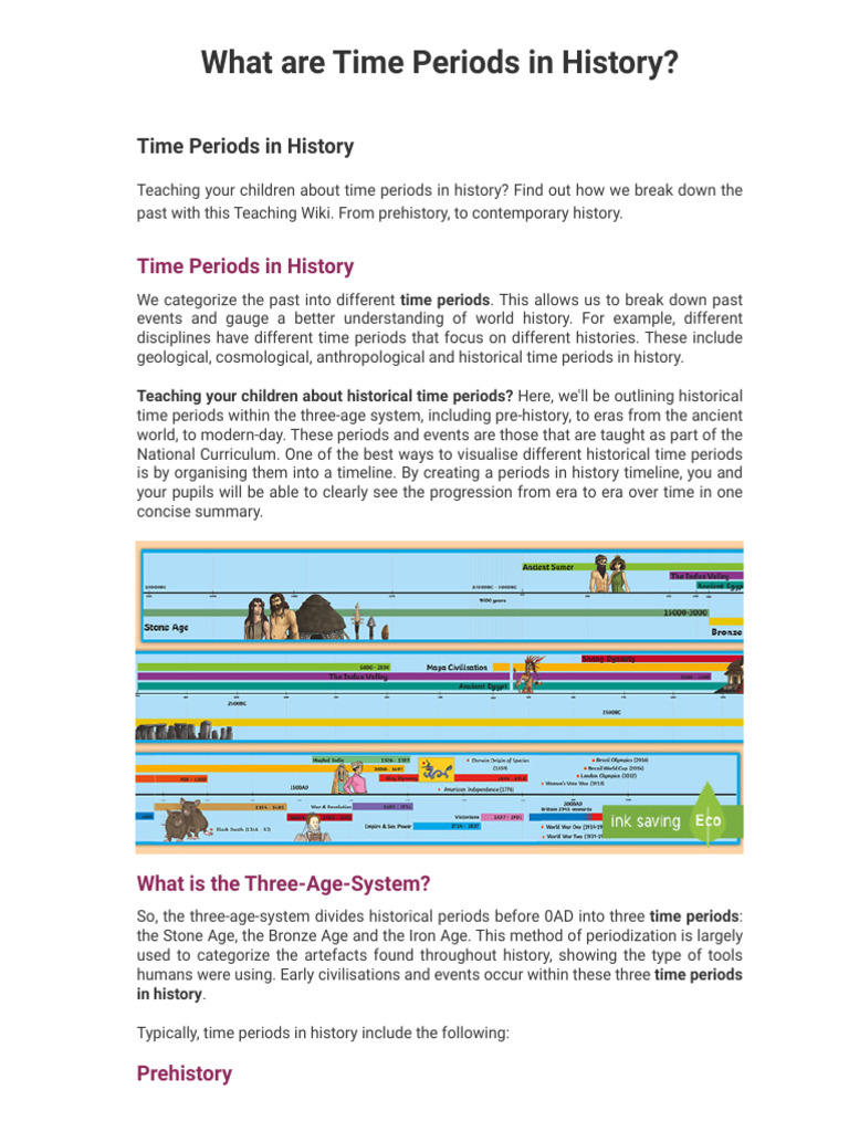 What Are Time Periods in History - Time Periods For Kids | Download ...