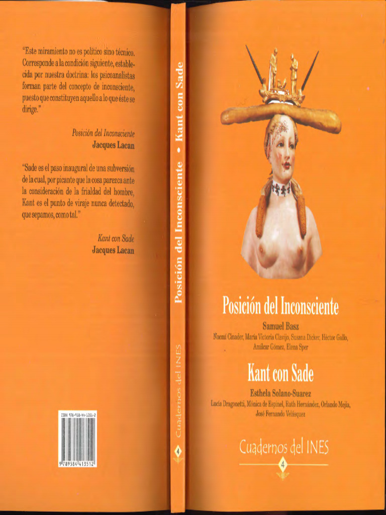 Basz, S. - Solano-Suarez, E. - Posición Del Inconsciente - Acerca de Kant Con Sade | PDF