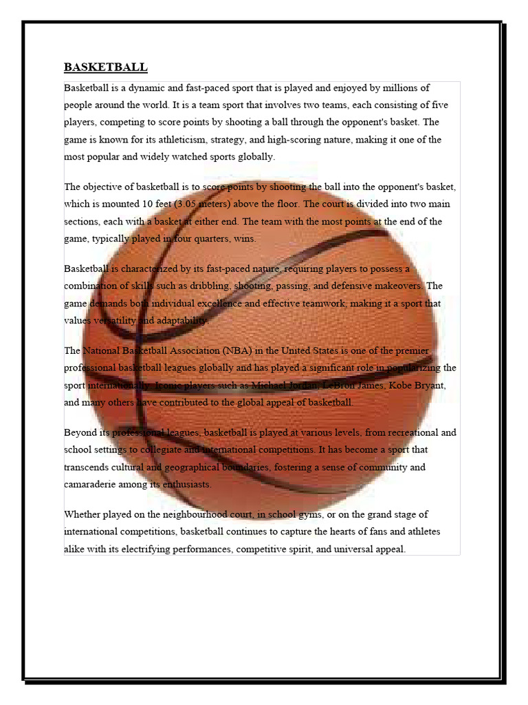 BASKETBALL | PDF | Basketball Positions | Indoor Sports