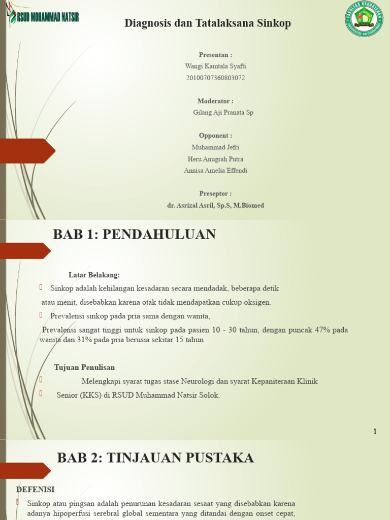 Diagnosis Dan Tatalaksana Sinkop | PDF