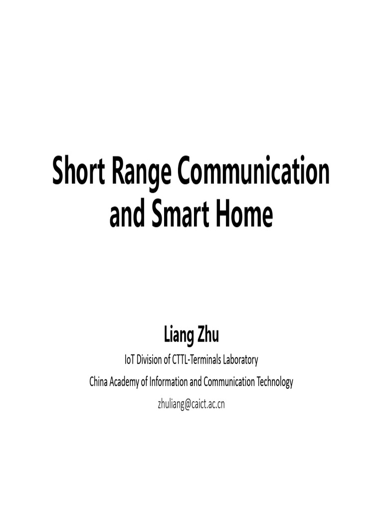 Smart Home Short Range Communication | PDF | Wi Fi | Home Automation