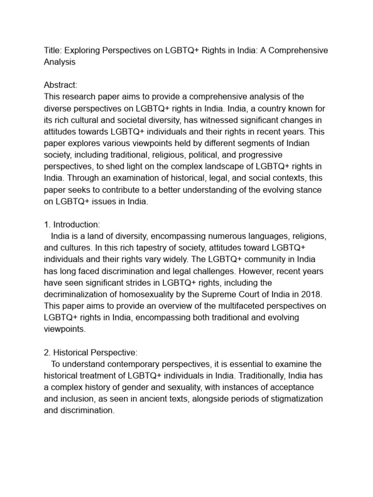 LGBTQ Research Paper | PDF | LGBTQIA+ Studies | Lgbt