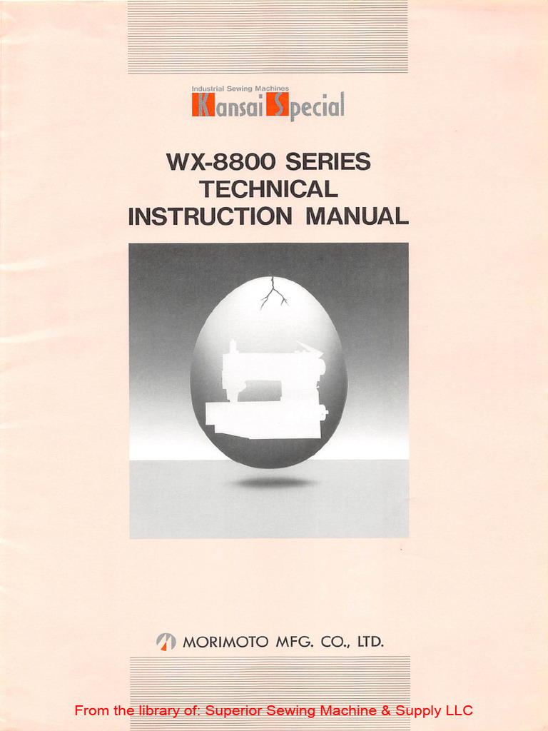 Kansai WX-8800 Series Instruction Manual | PDF | Sewing Machine | Screw