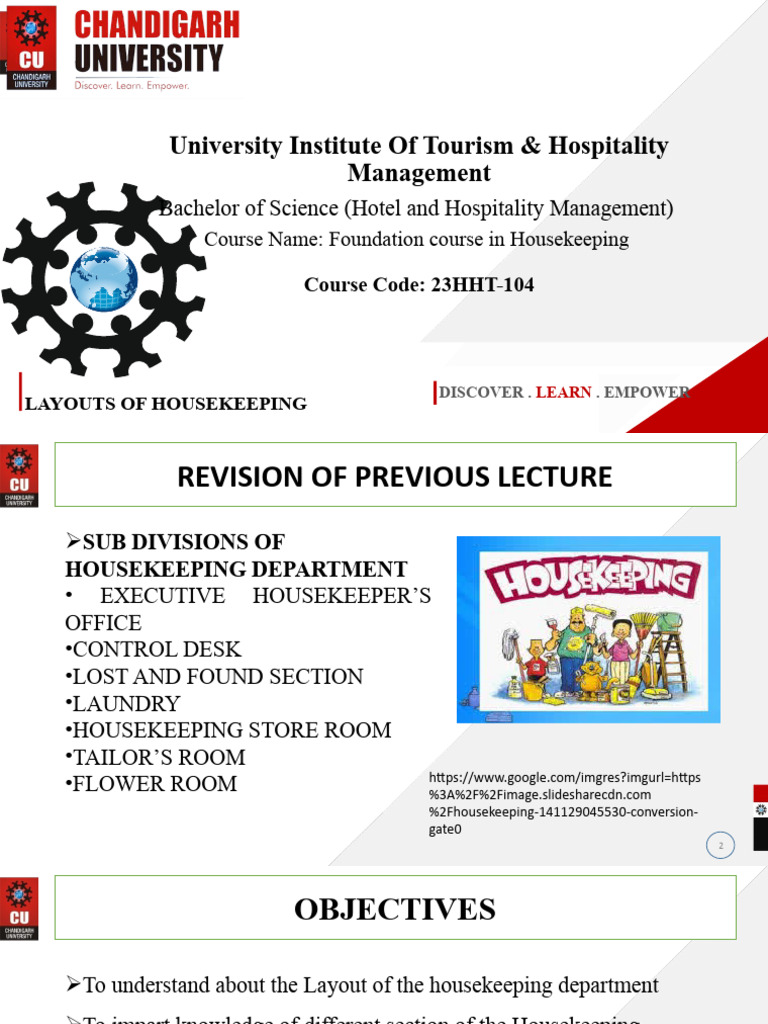 Lecture-3 (LAYOUT OF HOUSEKEEPING) | PDF
