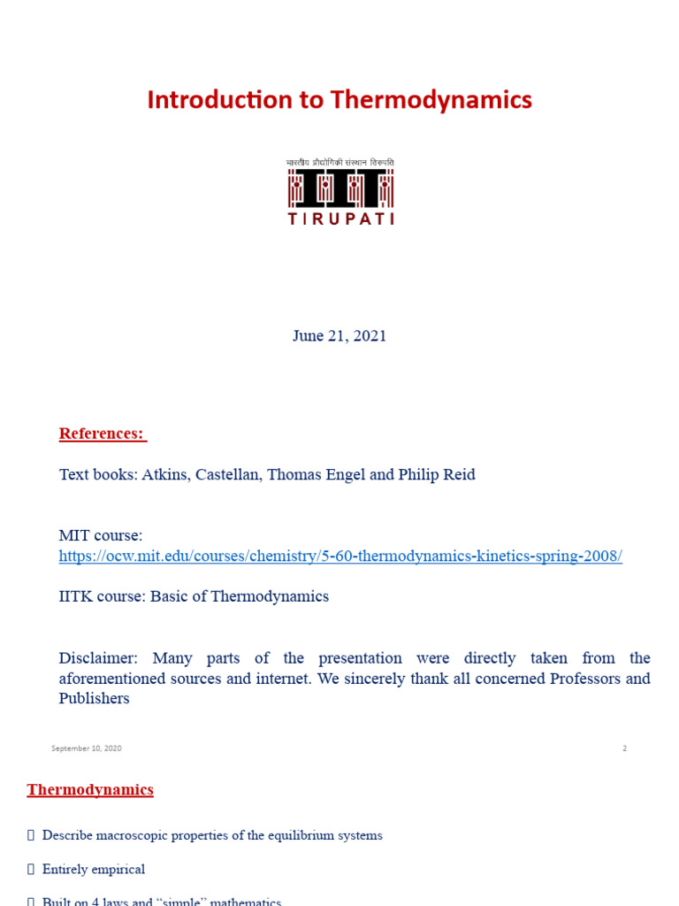 Introduction To Thermodynamics | PDF | Thermodynamic Equilibrium ...