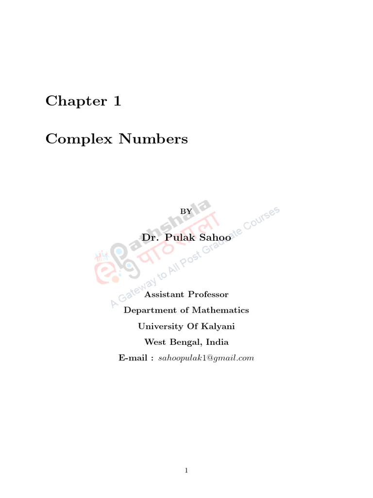 Complex Numbers for Math Students | PDF | Infinity | Circle