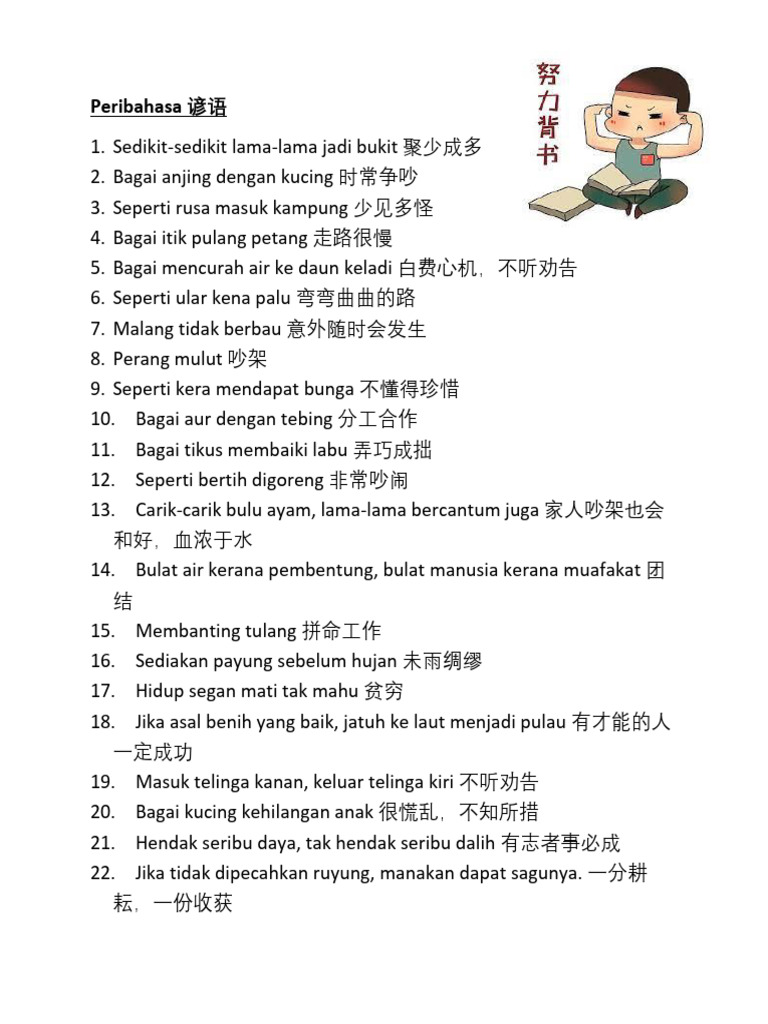 Peribahasa 谚语 | PDF