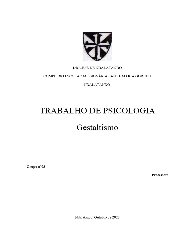 Gestaltismo | PDF | Terapia Gestalt | Psicologia