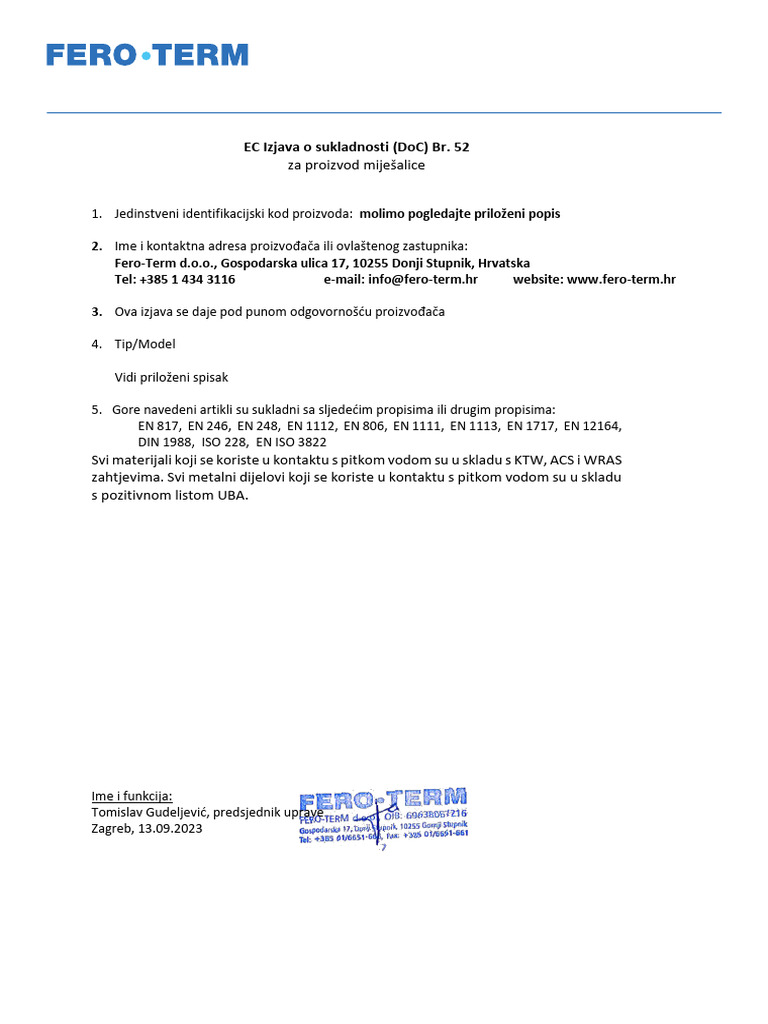 v453051 - Izjava o Sukladnosti | PDF