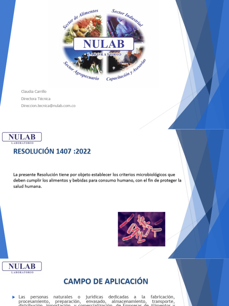 Capacitación NULAB Res. 1407 Muestreo | PDF | Alimentos | Carne