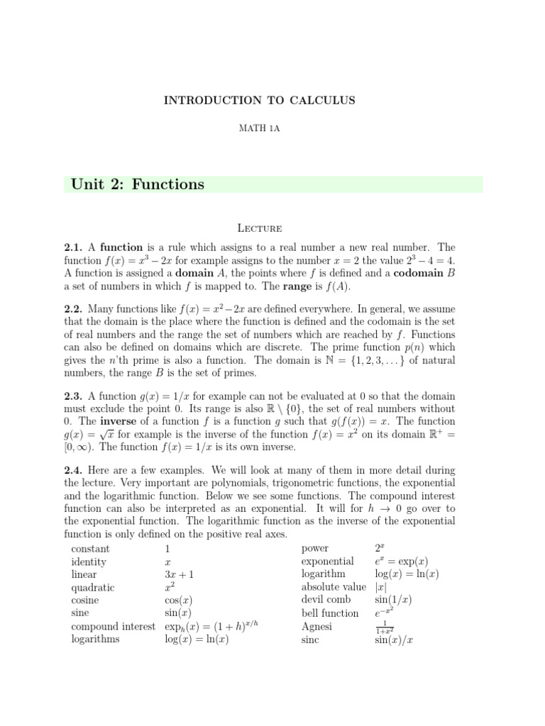 lecture02 | PDF | Function (Mathematics) | Trigonometric Functions