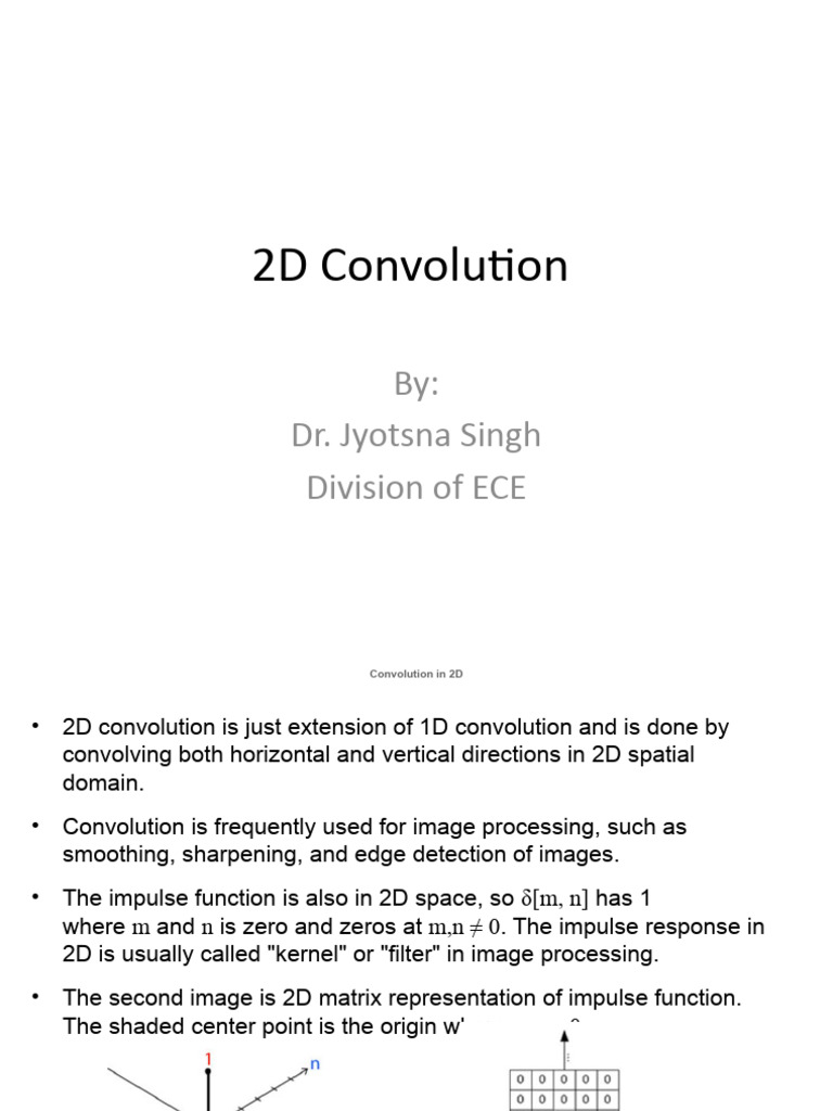 2D Convolution | PDF | Convolution | Telecommunications Engineering