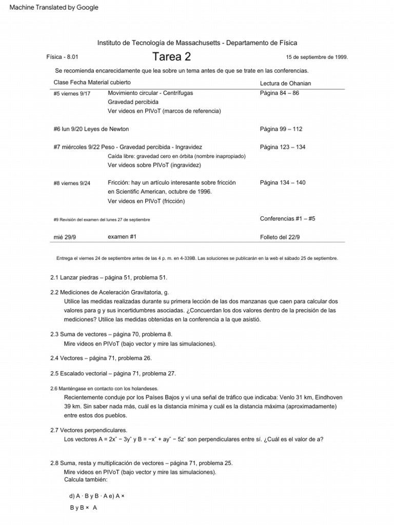 Assign2 1 | PDF | Vector Euclidiano | Gravedad