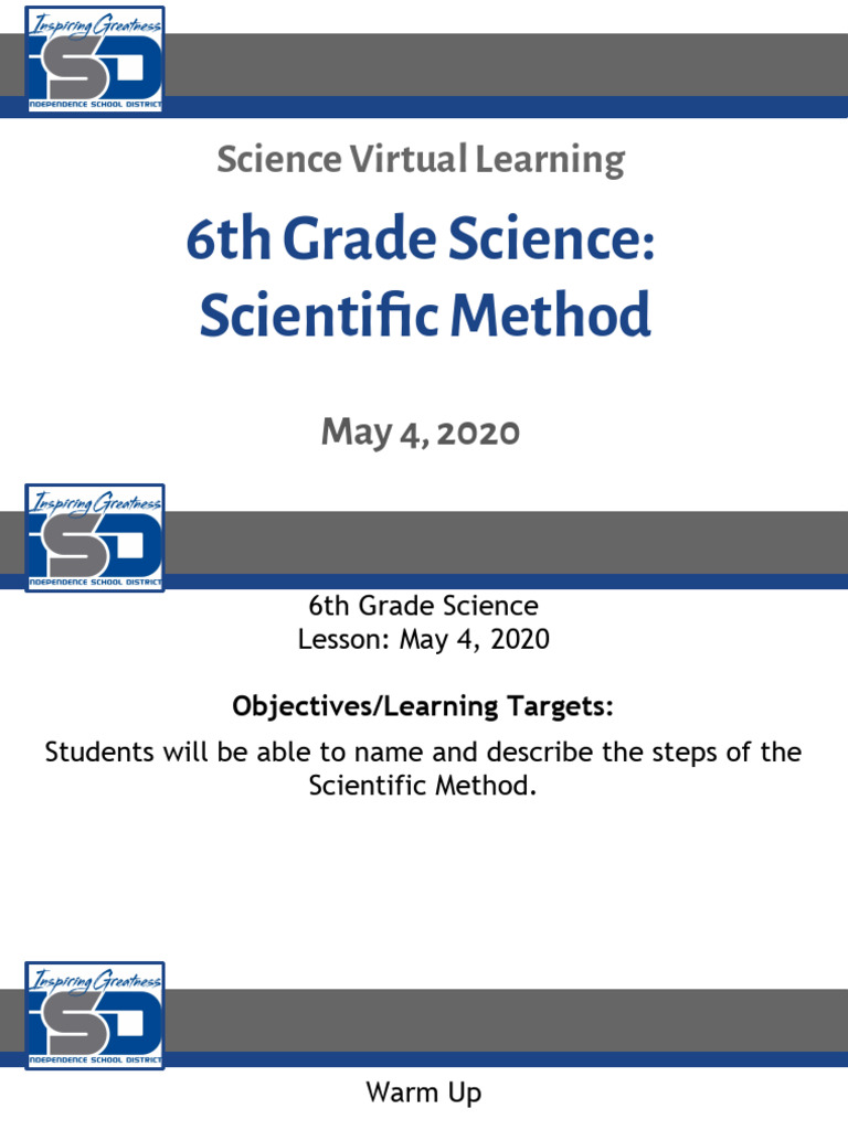 6th Grade Scientific Method Lesson | PDF | Scientific Method | Science