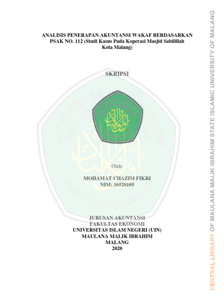 Akuntansi Wakaf PSAK 112 di Malang | PDF