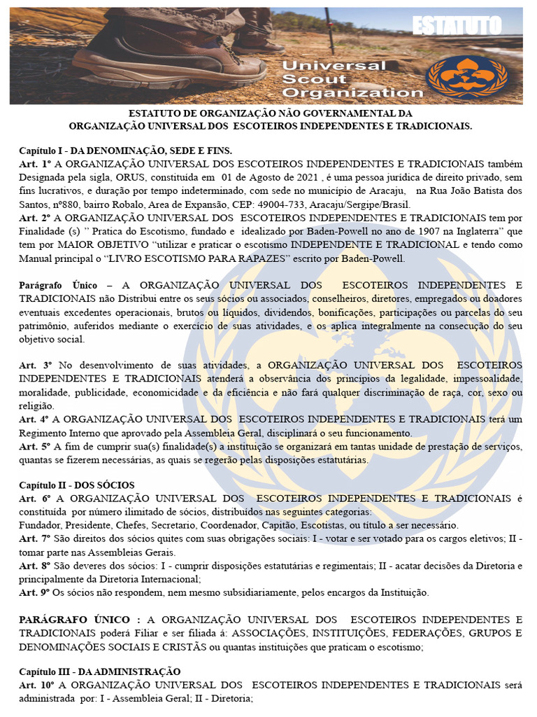 Estatuto ORUS | PDF | Contabilidade