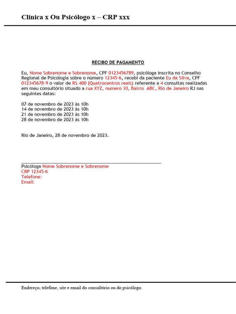 Recibo de Reembolso Plano Saude - Modelo | PDF | Carreira e Crescimento | Direito
