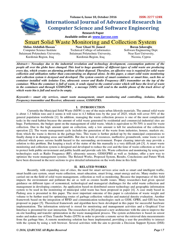 Smart Solid Waste Monitoring and Collect | PDF | Waste | Waste Management