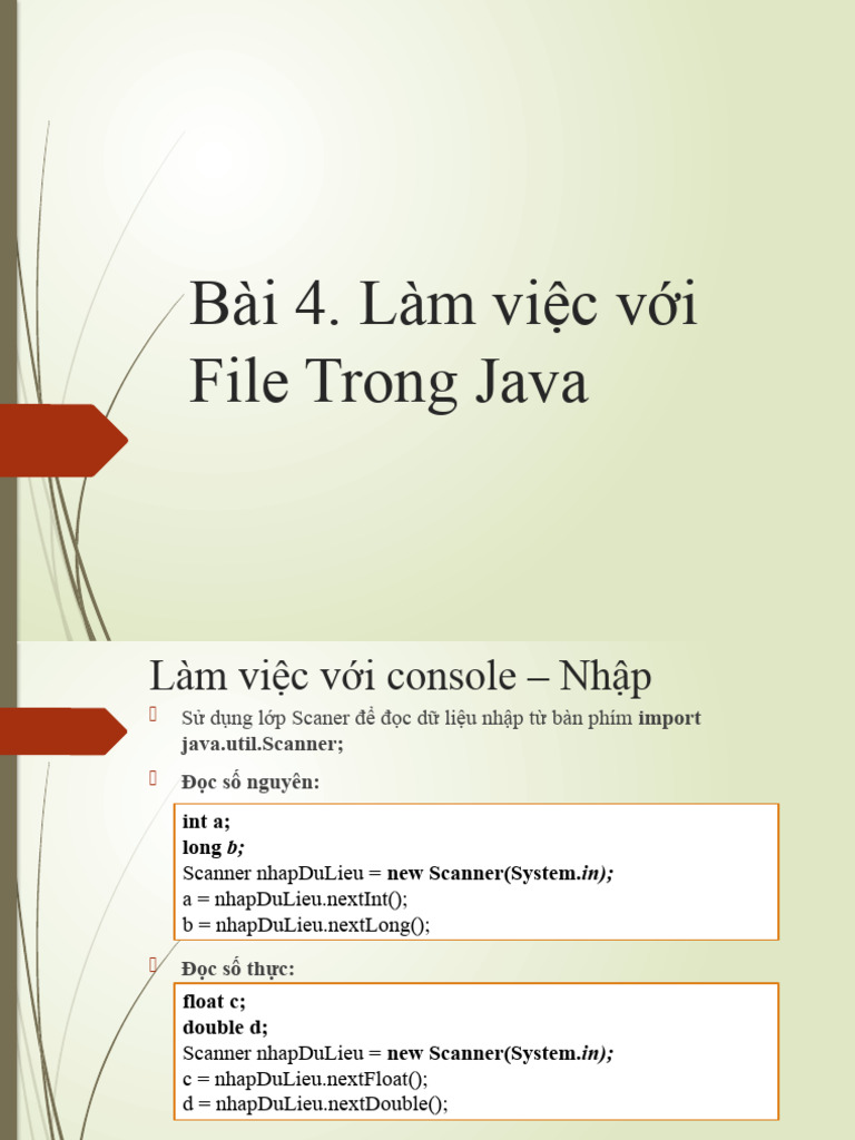 Bài 4 - Lam Viec Voi File Trong Java | PDF