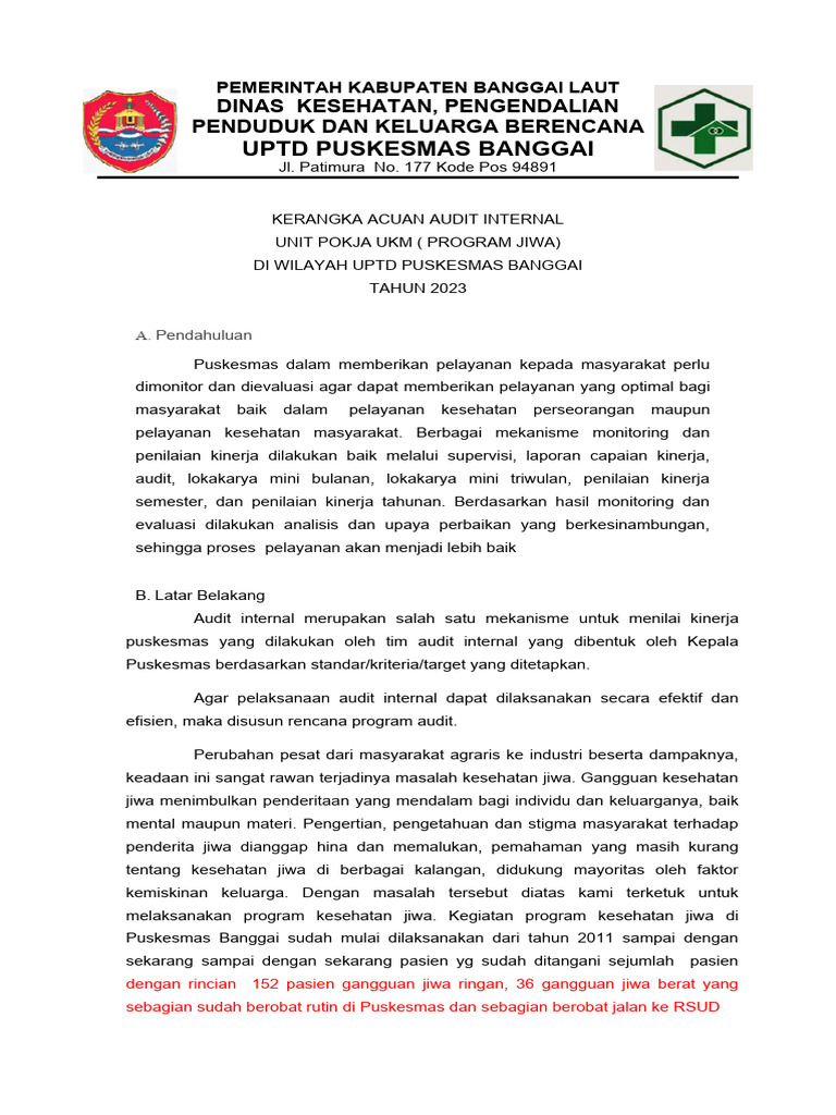 Kak Audit Internal Ukp | PDF