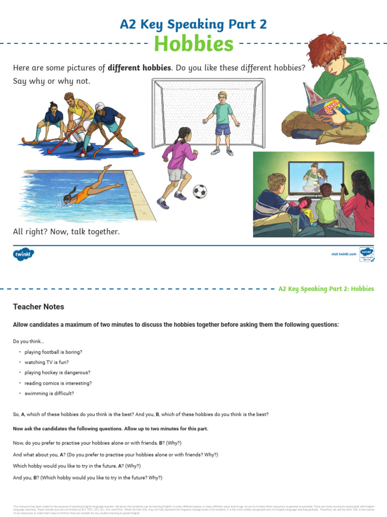 A2 Speaking Part 2: Discussing Hobbies | PDF | Language Arts & Discipline